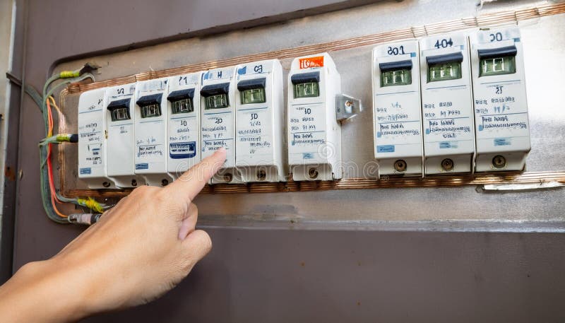 Finger Pointing To Electric Meter Reading Stock Illustration ...