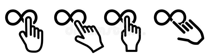Finger Pointing To Infinity Icon. Concept of Unlimited Selection, or ...