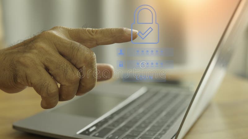 Finger Pointing To Padlock with Access Code, Requires Personal ...