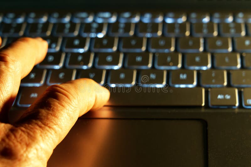 Finger Pointing To the Space Button on a Laptop Keyboard Stock Photo ...
