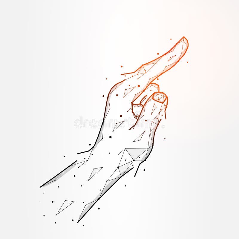 Finger Pointing or Touch Polygonal Vector Illustration Isolated on ...
