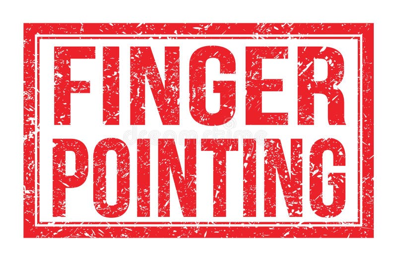 FINGER POINTING, Words on Red Rectangle Stamp Sign Stock Illustration ...
