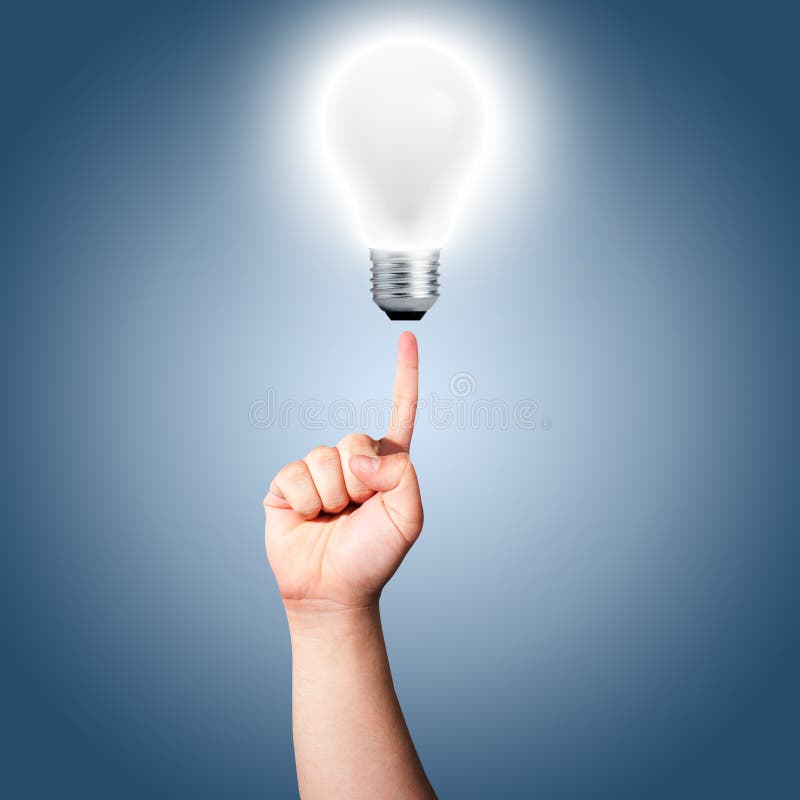Idea stock photo. Image of finger, brainstorm, light, lamp - 605756