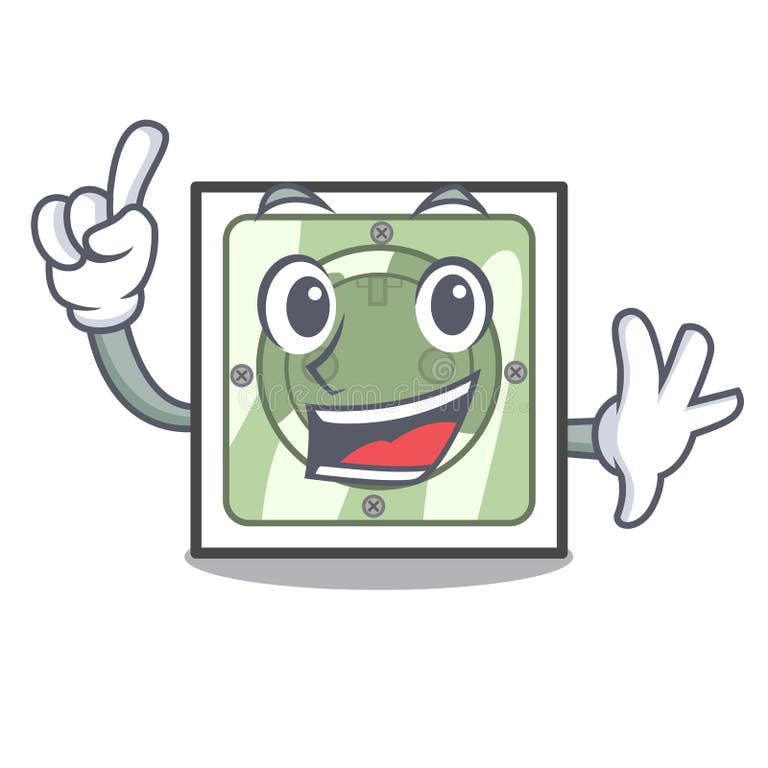 Finger Power Socket Isolated with in Mascot Stock Vector - Illustration ...