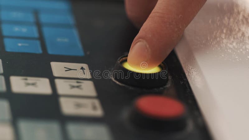 Finger Push Button on Control Panel until it Flash Up Stock Video ...