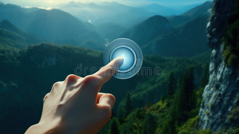 Finger Press on Emergency Stop Switch Button, Machine Control of Urban ...