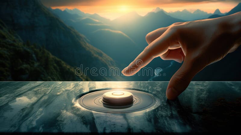 Finger Press on Emergency Stop Switch Button, Machine Control of Urban ...