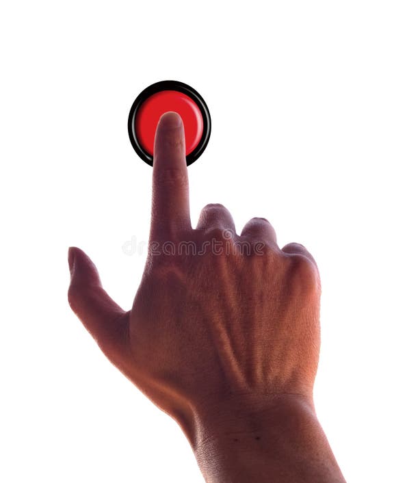 Finger press red button stock illustration. Illustration of press ...