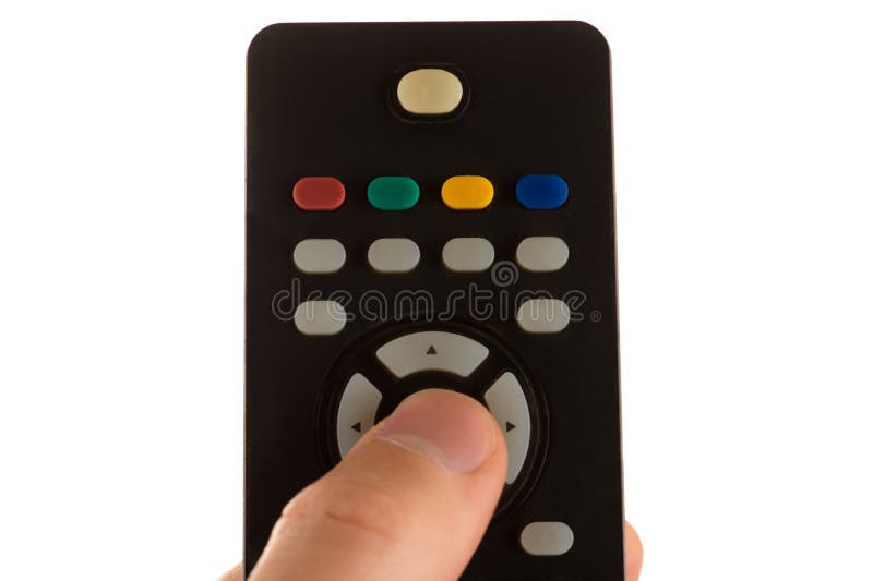Finger on the Remote Control Stock Photo - Image of hand, isolated ...