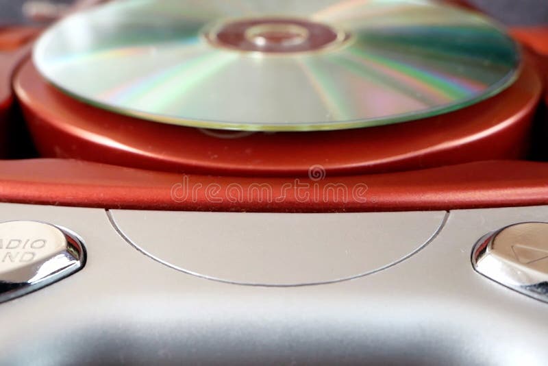 Finger Presses the Button of Vintage CD Player Stock Image - Image of ...