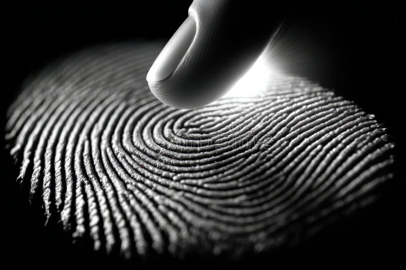 Detailed Fingerprint Impression Captured with a Finger Applying Light ...