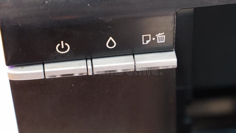 Finger Presses the Power Button on the Printer. Stock Video - Video of ...