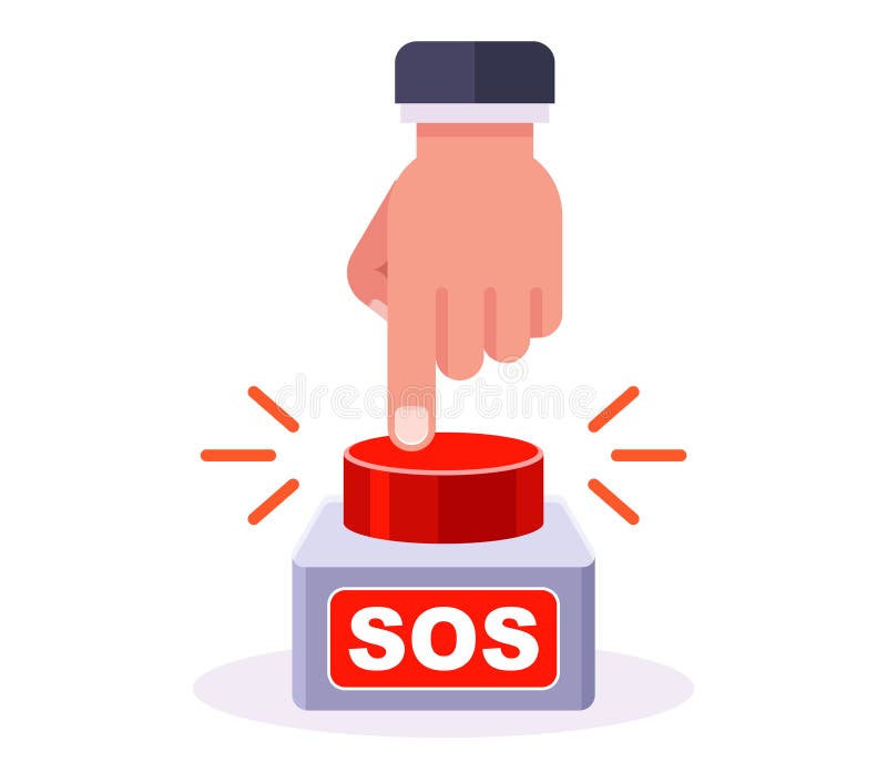 Finger Presses on the Sos Button. Fire Alarm Stock Vector ...