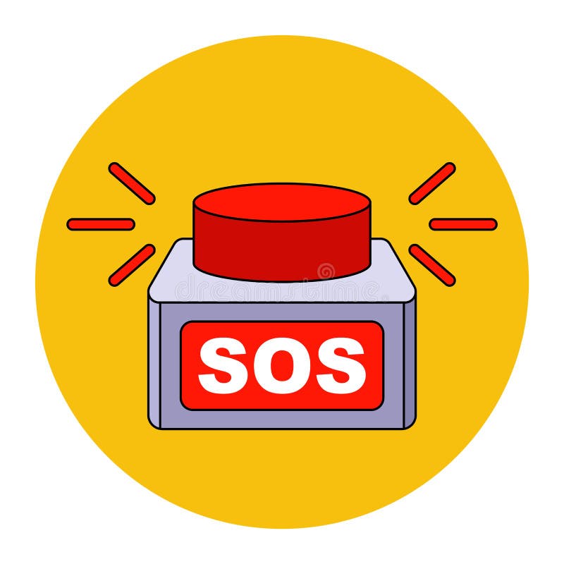 Finger Presses on the Sos Button. Fire Alarm Stock Vector ...