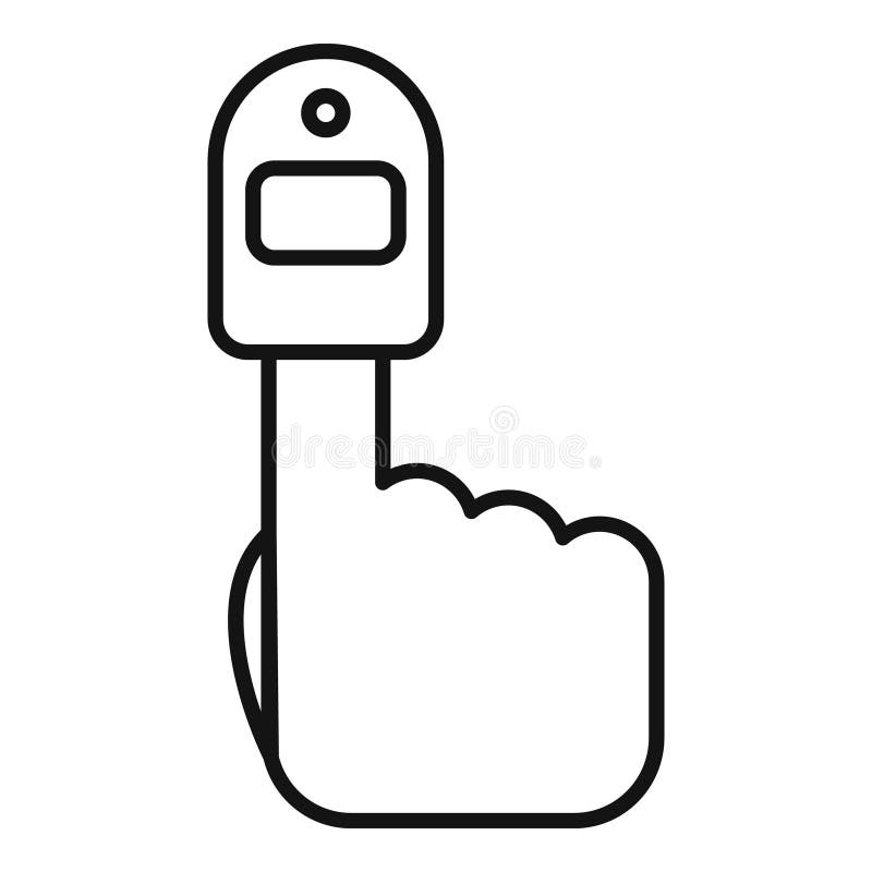 Finger Pressing Blank Button Icon Outline Style Stock Illustration ...