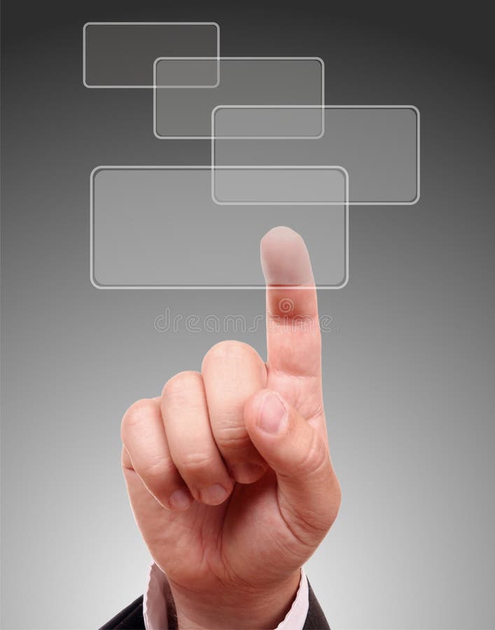 Finger pressing button stock photo. Image of answer, concept - 10050716