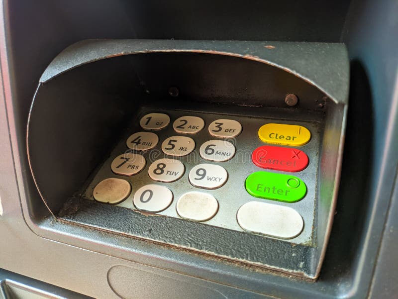 Finger Pressing the Button on the ATM Machine Keypad Stock Image ...