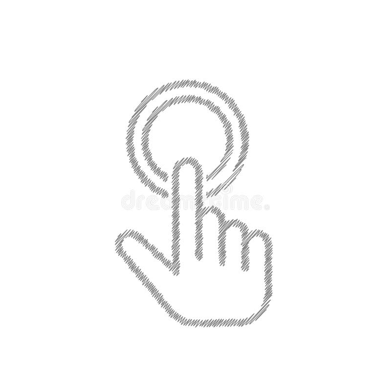 Finger Pressing Button Sketch Grey Vector Icon Stock Vector ... Finger Pressing Button Sketch Grey Vector Icon Stock Vector ...
