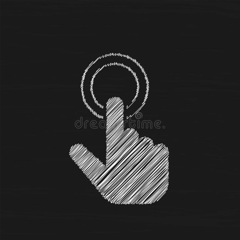 Finger Pressing Button Sketch White Vector Icon Stock Vector ...