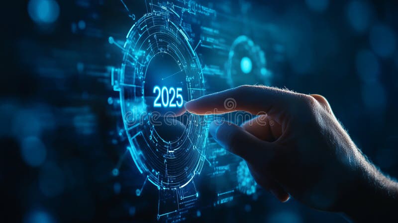 Finger is Pressing the Button Where is Written 2025, Blue Digital ...