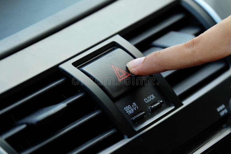 Finger Pressing Car Emergency Button Stock Photo - Image of alarm ...