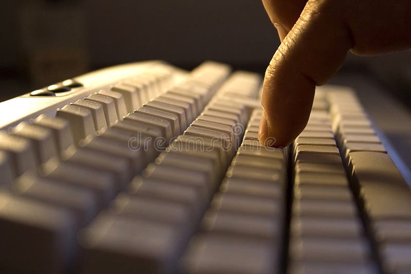 Finger Pressing PC Computer Key Stock Photo - Image of finger, graphic ...
