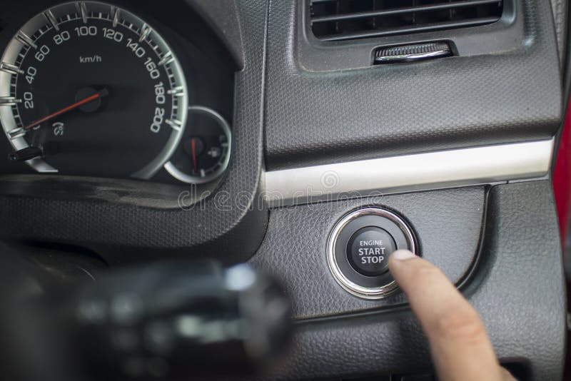 The Finger Pressing the Engine Start Stop Button of a Car Stock Image ...