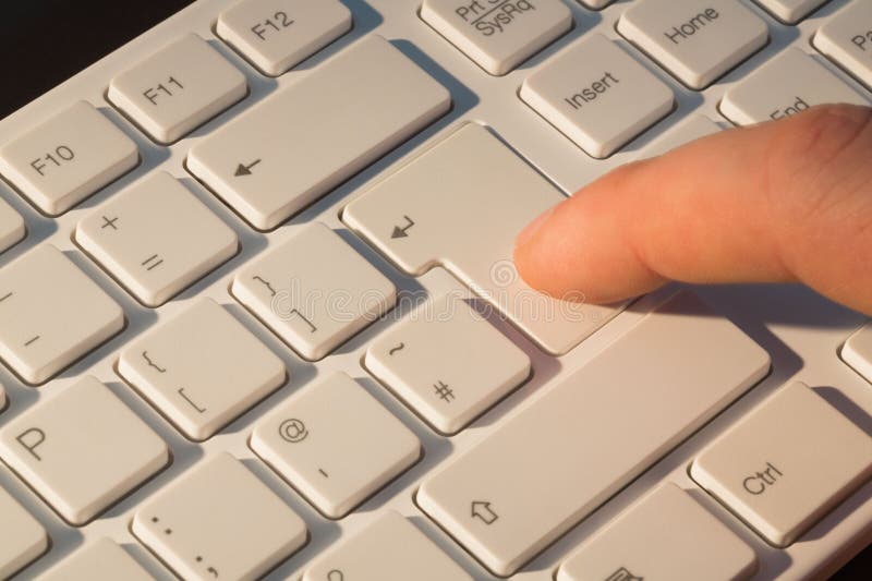 Finger pressing enter key stock image. Image of enter - 390798803