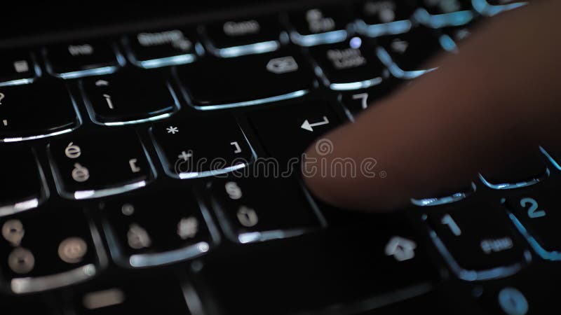 Finger Pressing an Enter Key. Computer User Hitting the Enter Key, Up ...