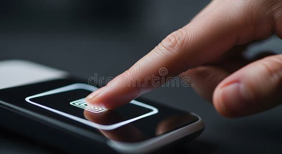 Finger Pressing Fingerprint Sensor on Device for Authentication and ...