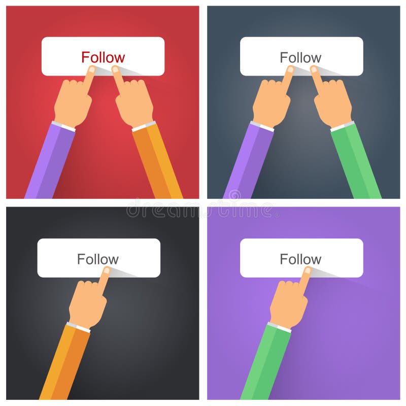 Follow Button Vector Illustration. Stock Vector - Illustration of ...