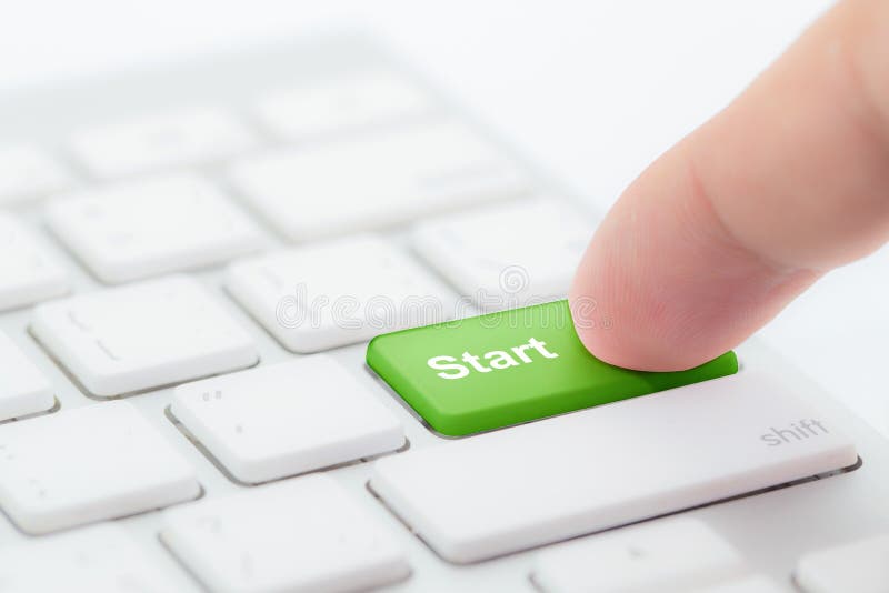Green Start Button on a Keyboard Stock Image - Image of start, keypad ...