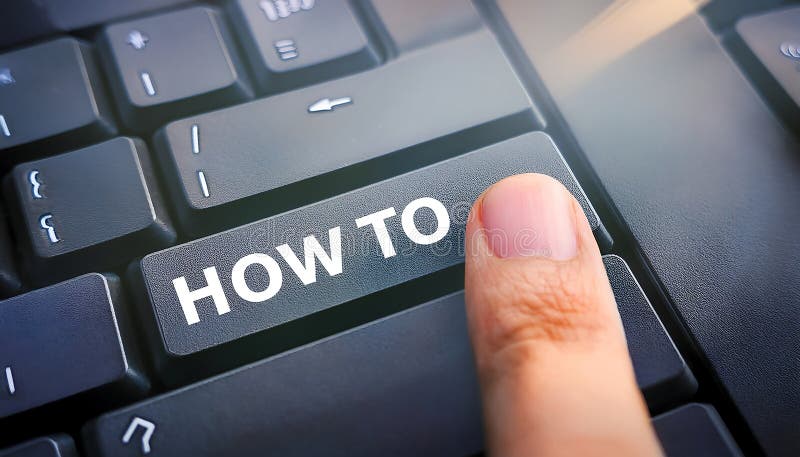 Finger Pressing a How To Button on a Computer Keyboard. AI Generative Stock Photo - Image of ...