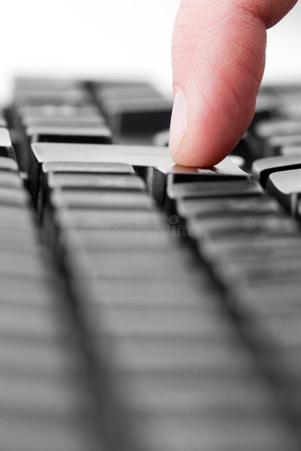 Finger pressing key stock photo. Image of enter, focus - 18697568