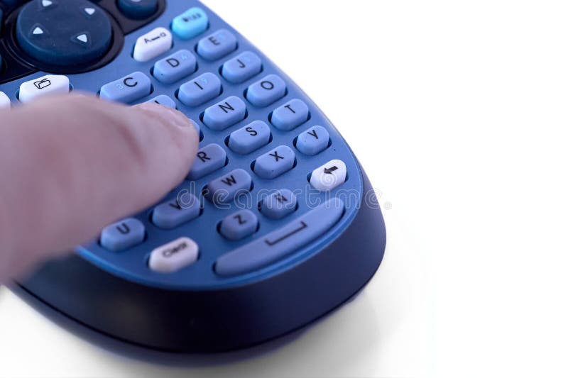 Finger Pressing a Key on an Electronic Labeling Machine. Stock Photo ...