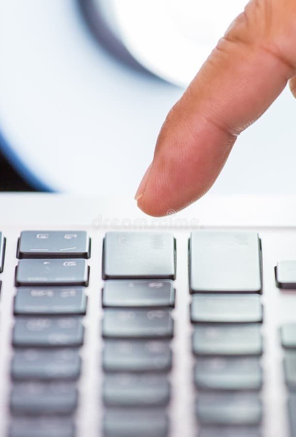 Finger on Pressing Keyboard Stock Photo - Image of closeup, keys: 32251754