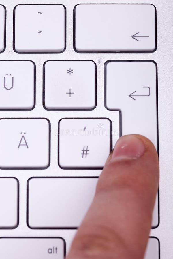 Finger Pressing on Keyboard Stock Photo - Image of icon, keys: 96230164