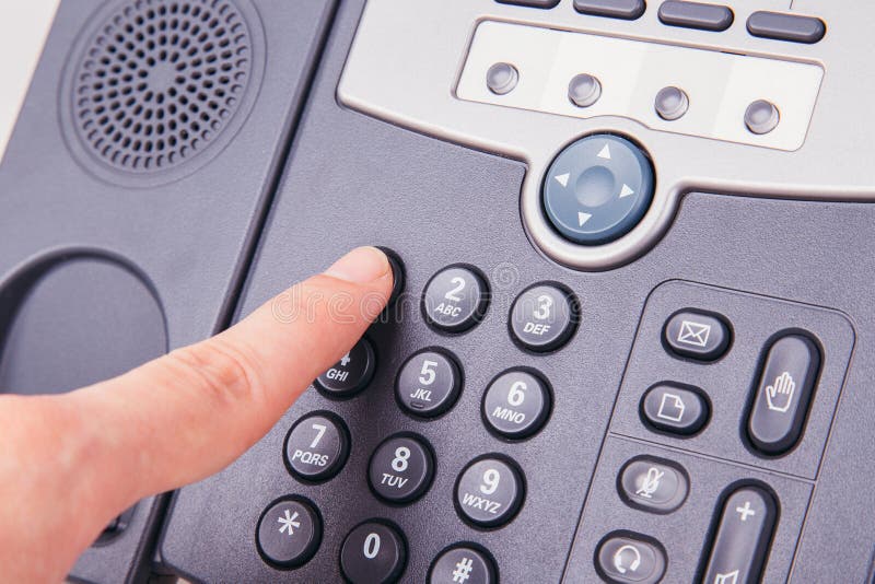Finger Pressing Number Button on Telephone To Make a Call Stock Photo ...