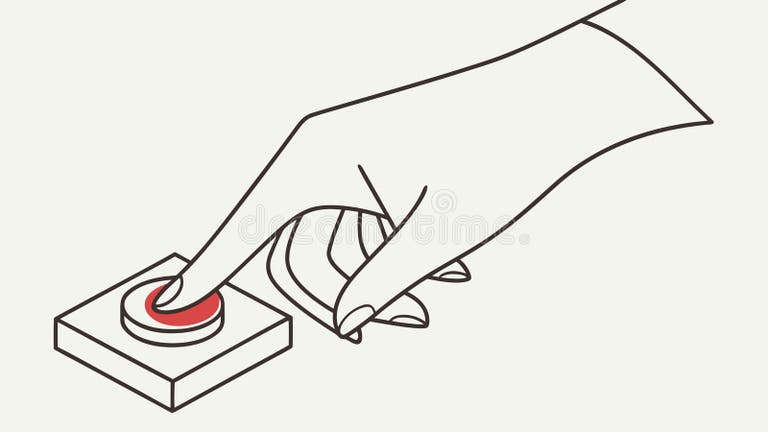 Finger Pressing a Red Button Vector Illustration, Vector Design ...