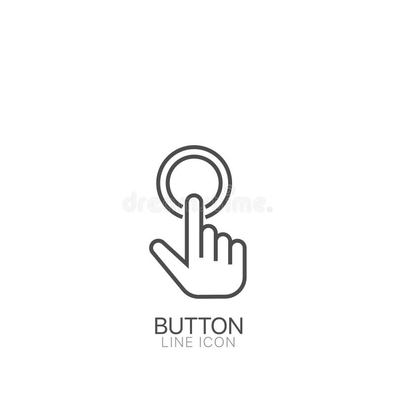 Finger Pressing Button Vector Icon Cursor Pointer Symbol, Logo ...
