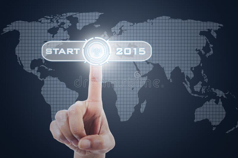 Finger Pressing a Start Button To Future Stock Image - Image of online ...