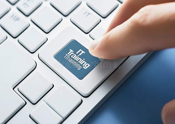 Finger Pressing it Training Button, Promoting Professional Dev Stock ...