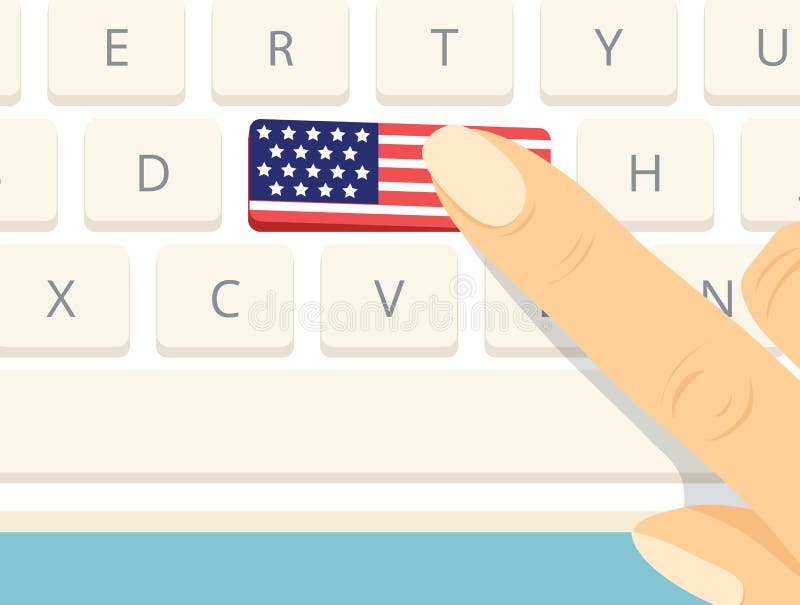 Finger Pressing USA Flag Key Stock Vector - Illustration of idea ...
