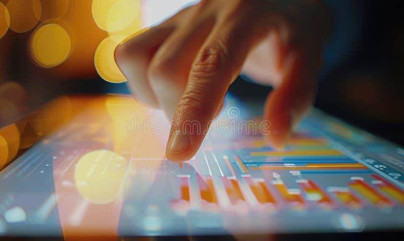 A Finger Pressing a Virtual Cloud Icon on a Digital Touchscreen ...