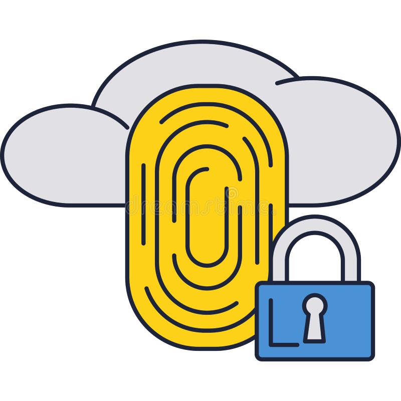 Finger Print Access Personal Data Protection Icon Stock Vector ...