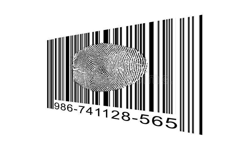 Finger Print Barcode stock illustration. Illustration of imprint - 30686216