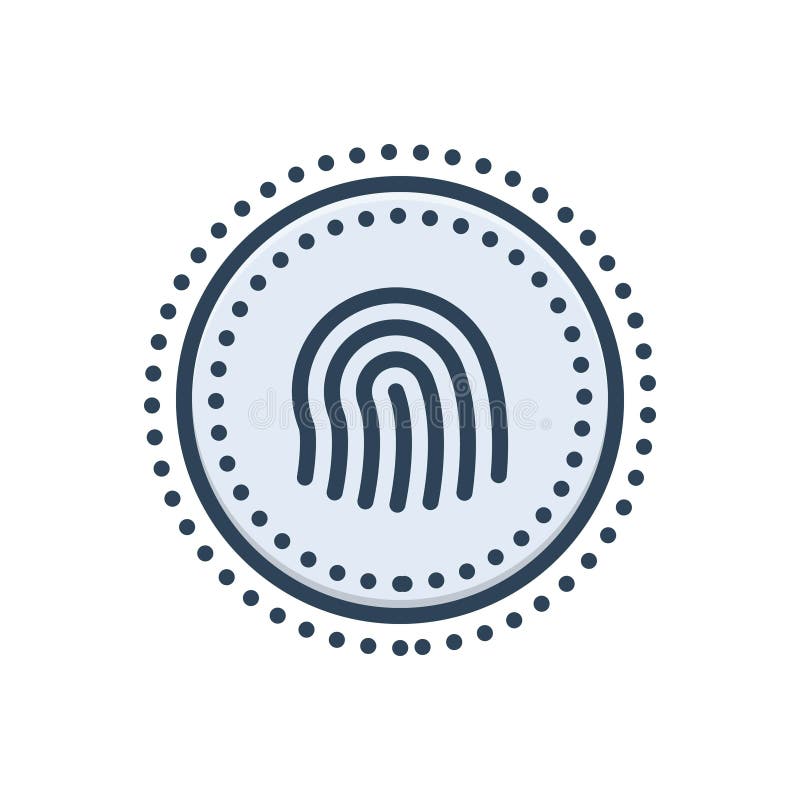 Color Illustration Icon for Finger Print, Thumb Mark and Biometric ...