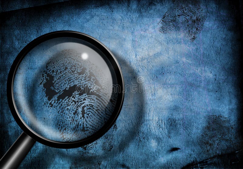 Finger print investigation stock illustration. Illustration of ...