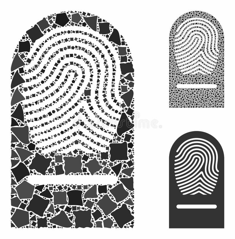 Finger Print Mosaic Icon of Unequal Parts Stock Illustration ...