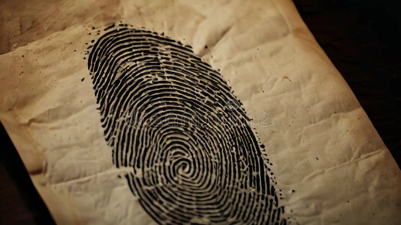Finger Print on Old Paper Document Stock Footage - Video of colourful ...